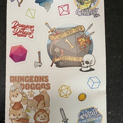 Dungeons and Doggos Dnd Sticker Dnd Gift GM Dungeons & Dragons Dice ...