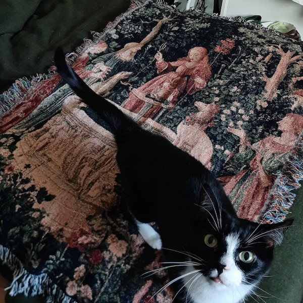 Medieval Tapestry Woven Blanket - Castle Home Decor, King Queen Blanket ...