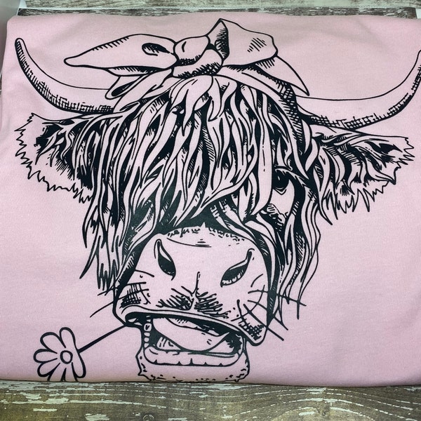 Highland Hairy Cow Screen Print Transfer (low Heat Formula) // Ready to ...