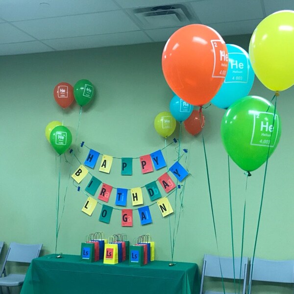 Periodic Table Banner • Happy Birthday Name • Science Birthday Banner ...