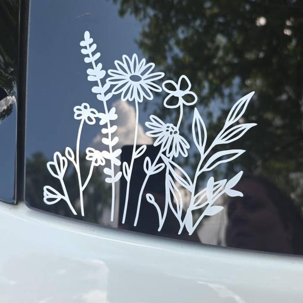 Wildflower Decal, Boho Car Decal, Gift for Plant Lovers, Plant Lover ...