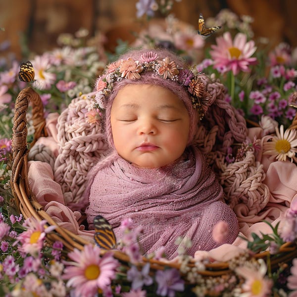 Face Insert Baby Digital Background, PNG Newborn Photography, Add Face ...
