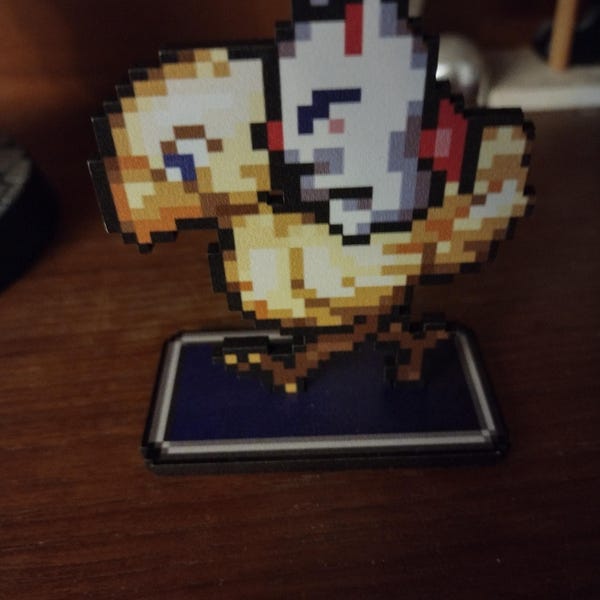 Chocobo & Mog Pixel Art Wooden Figurine. the Perfect Geeky Gift for a ...