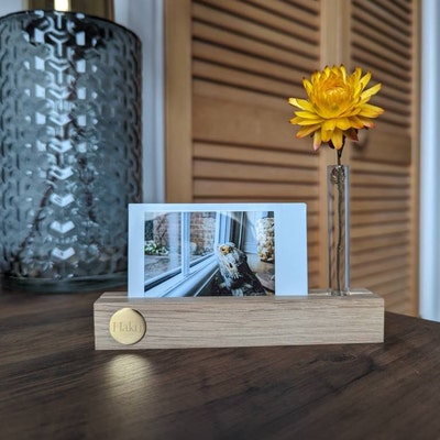 Flower Note Holder, Wood Note Holder, Wooden Photo Holder, Memo Holder ...