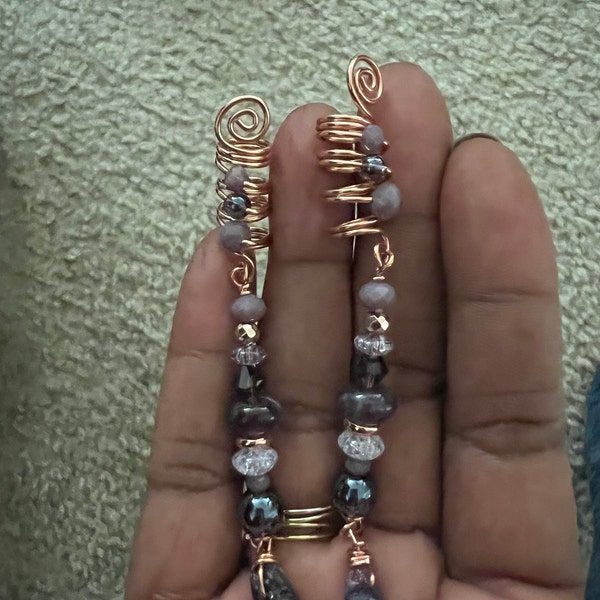 Raw Amethyst Crystal Loc Jewelry. Dreadlock Hair Accessories, Beads for ...