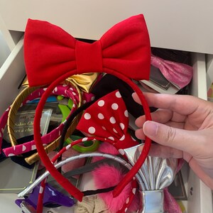 Snow White Headband, Red Bow Headband, Cosplay Bow, Snow White Hair Bow ...