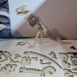 T-rex Dinosaur Digital Pattern Template File for Laser SVG DXF CDR ...