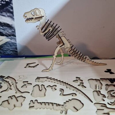 T-rex Dinosaur Digital Pattern Template File for Laser SVG DXF CDR ...