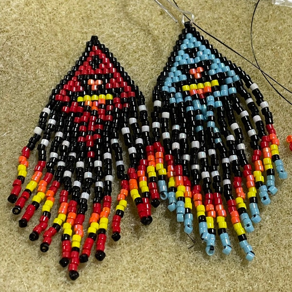Brick Stitch Pattern, Christmas Tree Seed Bead Earring Pattern, Fringe ...