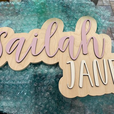 Large Wood Name Sign, Nursery Name Sign, Boho Nursery Sign , Above Crib ...