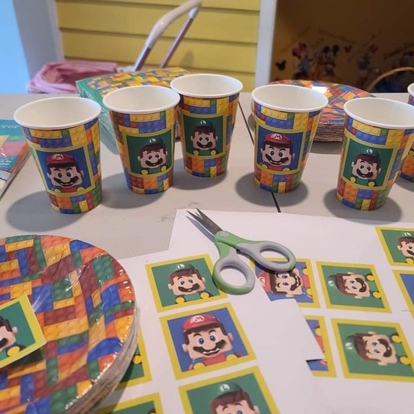 Super Mario Personalized Birthday Sticker- Digital Download - Etsy