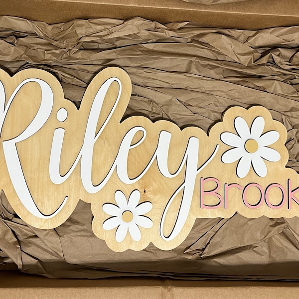 Daisy Name Sign, Nursery Name Sign, Daisy Nursery Decor, Name Sign for ...
