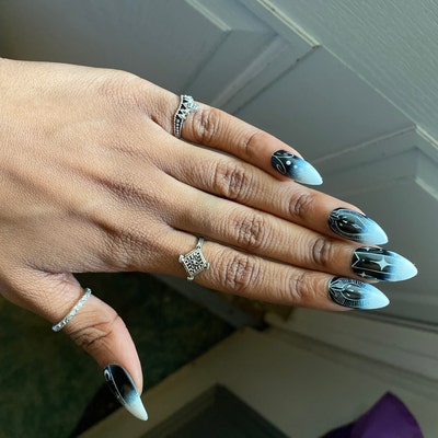 Tarot Nails Reusable Press On, Dark Art, Gift, Gothic, Witch, Moon ...