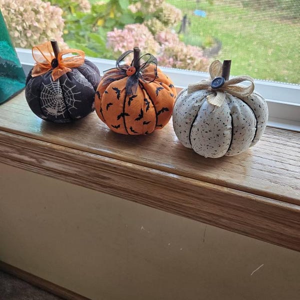 Handmade Fabric Pumpkins: Assorted Halloween Decor - Etsy