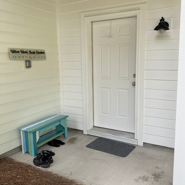 Beach House Style Indoor Coastal Bench Farmhouse Kitchen Seating ...