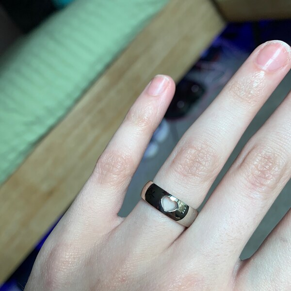 Matching Couple Heart Rings Anniversary Gifts Partners Husband Wife ...