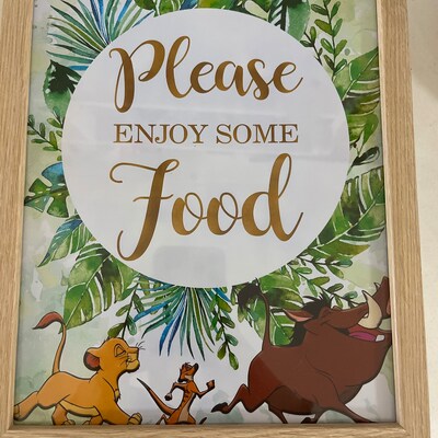 Lion King INSTANT DOWNLOAD Food Sign Food Shower Sign Please - Etsy