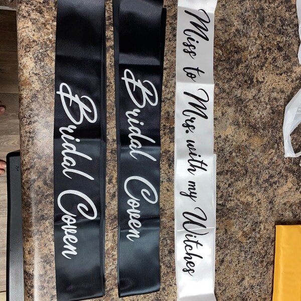 Miss to Mrs With My Witches Set of Bachelorette Party Sashes 2-20 Sash ...