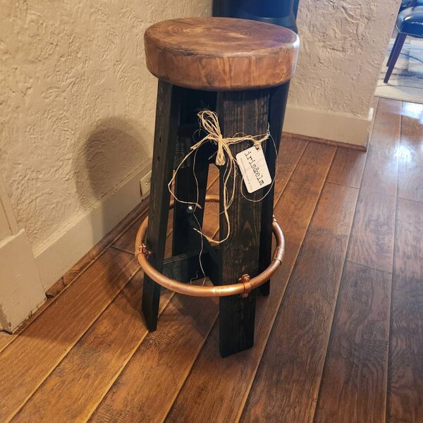 Black Bar Stools Wooden Bar Stools Hand Crafted Solid Wood Stools Hand ...