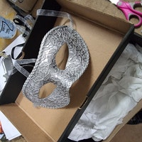 Silver Masquerade Mask With Dragon Scales Texture Metallic Venetian ...