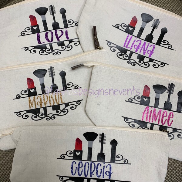 Makeup Split Monogram Frame,lipstick Svg,mascara Svg,glamour Monogram ...