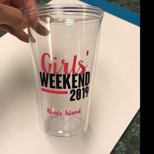 Girls' Weekend Wine Glass or Plastic Tumbler DECALS - Diy Cup Stickers ...