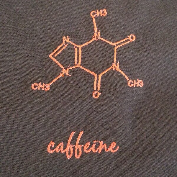 Caffeine Molecule Embroidery DESIGN FILE - Instant Download - Hus Dst ...