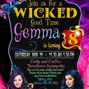 Descendants Birthday Party Invitation - Etsy