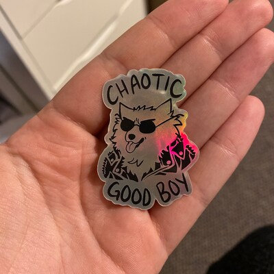 Chaotic Good Boy D&D Holographic Vinyl Sticker, Dungeons and Dragons ...