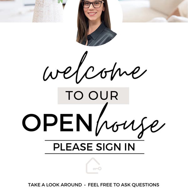 Printable Open House Welcome Sign, Real Estate Marketing, Open House ...