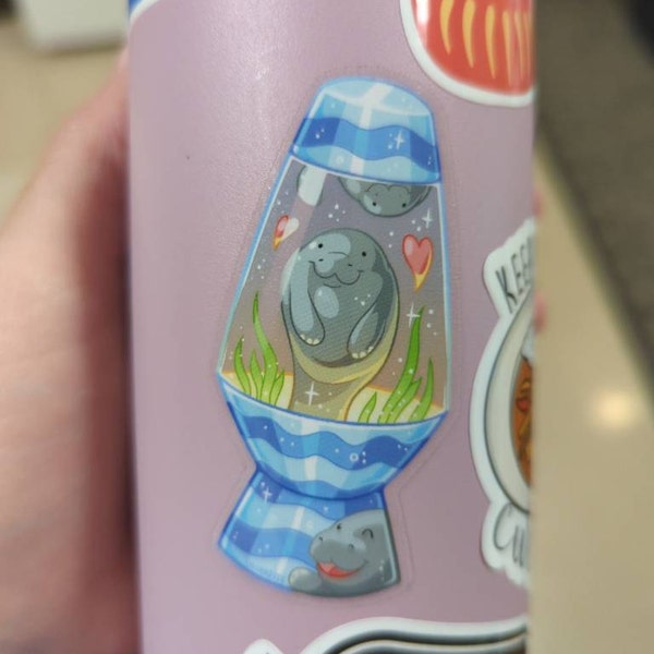 Sea Creature Lava Lamp Stickers: Manatee, Shark, Squid, Fish - Etsy