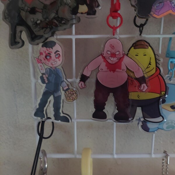 Stares at You Autistically One Sided Holographic Acrylic Keychain 6.5cm ...