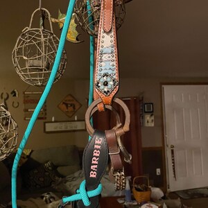 Custom Rope Halter With Lead Leather Bronc Noseband Hand | Etsy