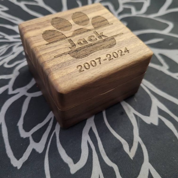 Custom Wooden Pet Fur Keepsake Box: Engraved Pet Memorial Gift - Etsy