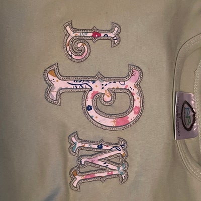 Fishtail Applique Monogram With Bean Stitch 2 3 4 11 Formats Machine ...