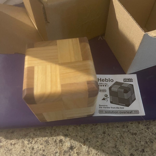 Handmade Heblo Puzzle - Remove the Hidden Marble! - Etsy