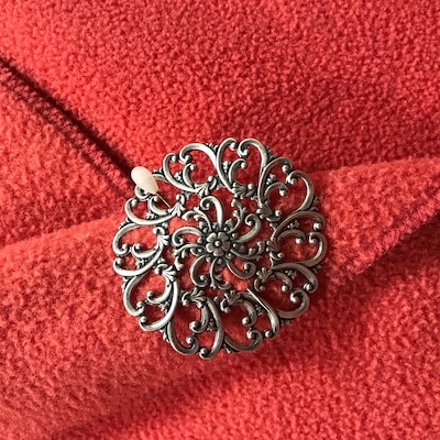 Filigree Shawl Pin, Silver Shawl Pin, Silver Scarf Pin, Lapel Pin ...