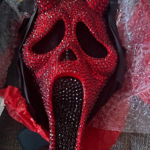 Ghostface Scream Iridescent Bling Rhinestone Crystal Mask - Etsy