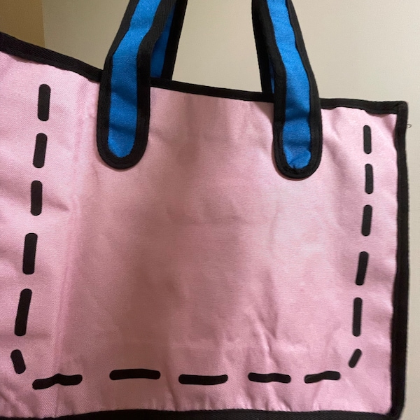 2D Pattern Canvas Bag, Cartoon Graphic Canvas Bag, Unique and Cool ...