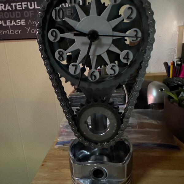 Red Gear Wall Clock, Made With Chevy Small Block Timing Set - Etsy