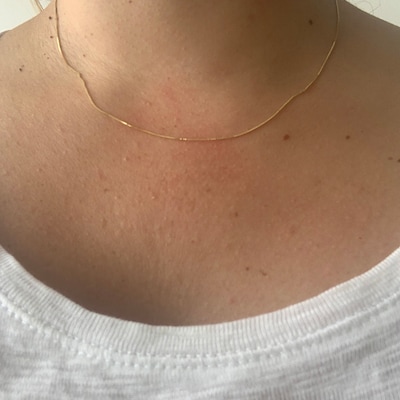 Gold Necklace, Solid Gold Chain, Tiny Gold Chain, Dainty Gold Chain ...