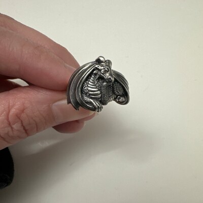 Sterling Silver Ring Baby Dragon, Cute Dragon Ring, Dragon Ring ...