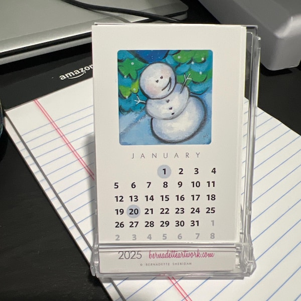 Set of 20 2025 Mini Desk Calendars With Stands, 2025 Desk Calendar, Cat ...
