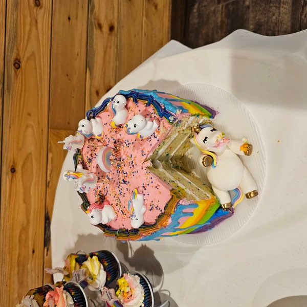 Unicorn Cake Topper, Fat Unicorn Cake Topper, Chubby Unicorn Cake ...