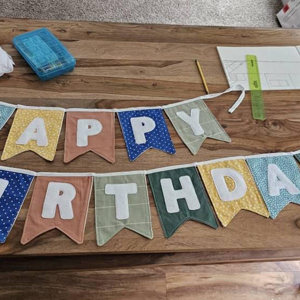 Custom Handmade Fabric Happy Birthday Banner: Heirloom Bunting - Etsy