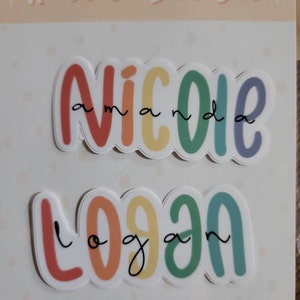 Custom Name Stickers Personalization Colorful Stickers - Etsy