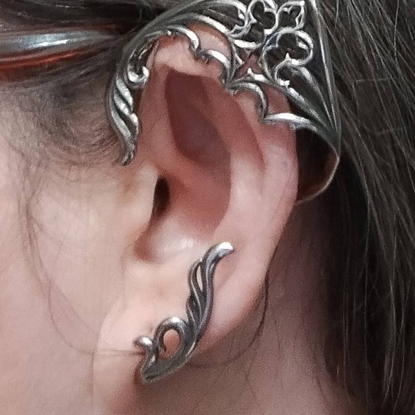 Elf Ears Gothic Earring, No Piercing Ear Cuff, Elf Earring, Single Ear ...