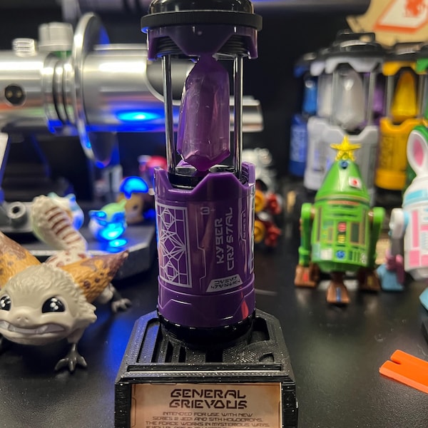 Vertical Lightsaber Stand With Crystal Display – Rotating Base Holds ...