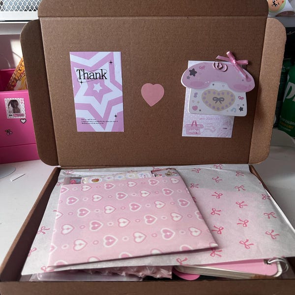 Kpop Inspired Stationery Box Pink Grab Bag Coquette K-pop Album ...