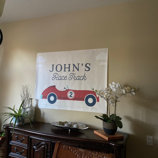 Car Backdrop Vintage Car Banner, Car Birthday Banner, Race Car Backdrop ...